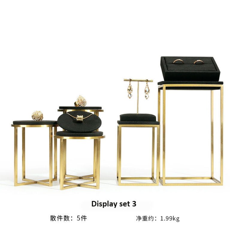 Jewelry Display Stand Set Black & Microfiber/Pu leather DS003 - Barak ...