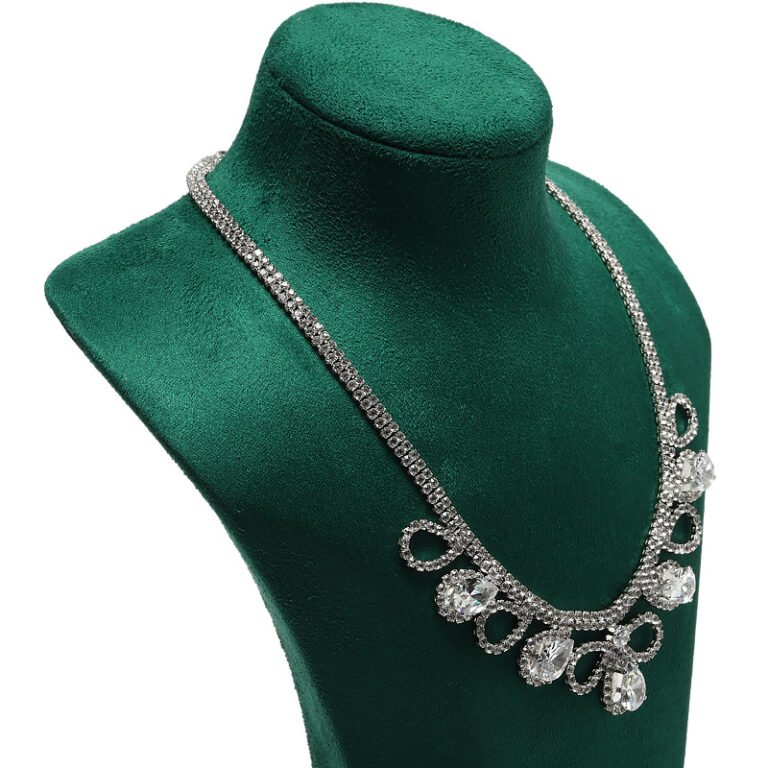 Necklace Jewelry Display Stand Green Color & Microfiber Material NK045 ...