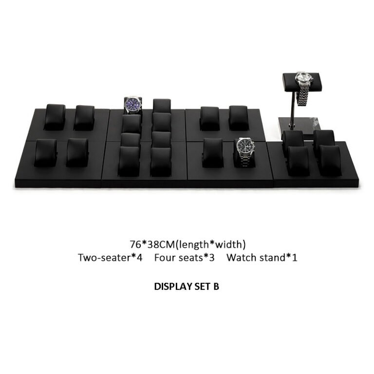 Watch Display Stand Set Black Color & Leather Material WS026 - Barak ...