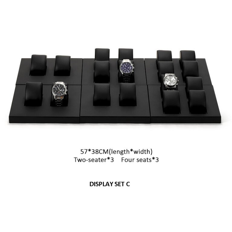 Watch Display Stand Set Black Color & Leather Material WS026 - Barak ...