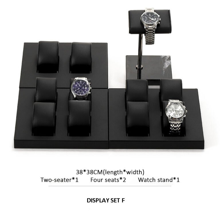 Watch Display Stand Set Black Color & Leather Material WS026 - Barak ...