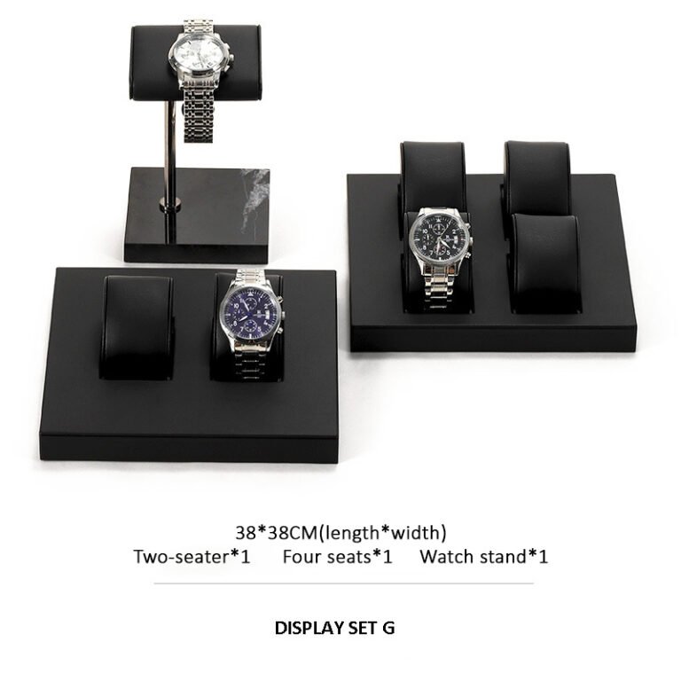 Watch Display Stand Set Black Color & Leather Material WS026 - Barak ...