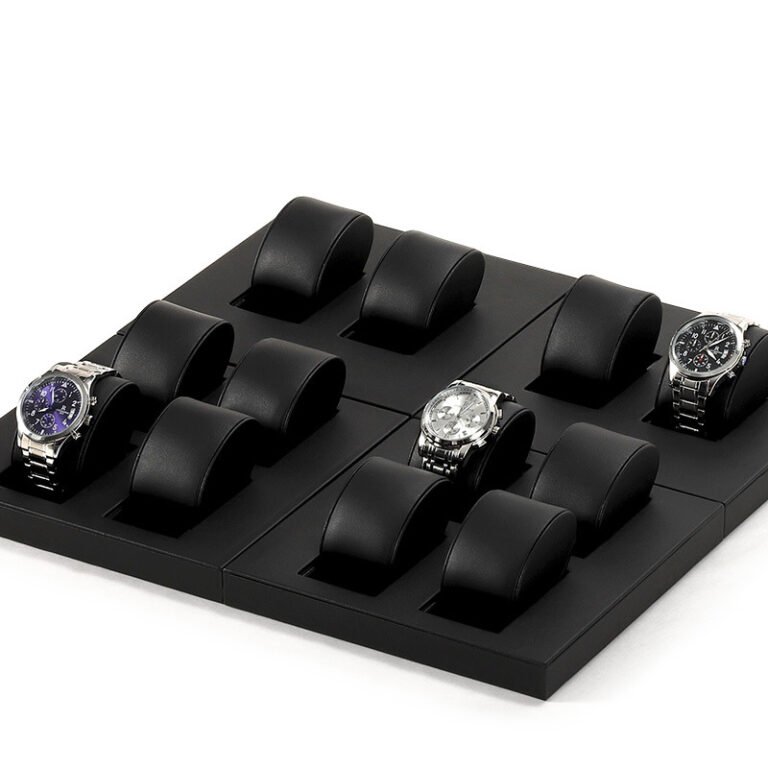 Watch Display Stand Set Black Color & Leather Material WS026 - Barak ...