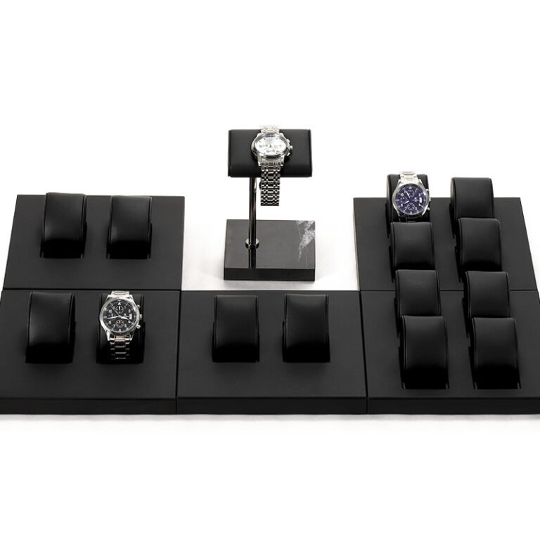 Watch Display Stand Set Black Color & Leather Material WS026 - Barak ...