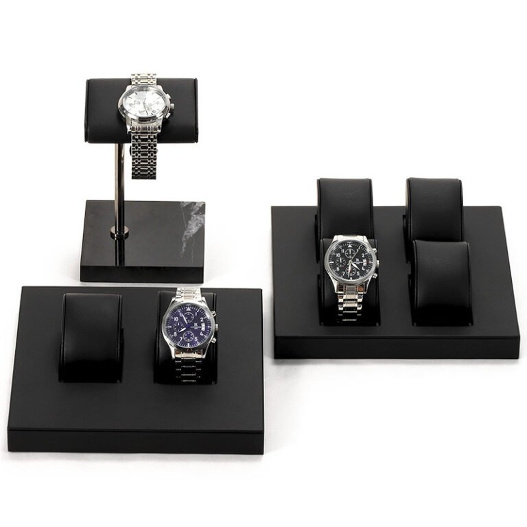 Watch Display Stand Set Black Color & Leather Material WS026 - Barak ...