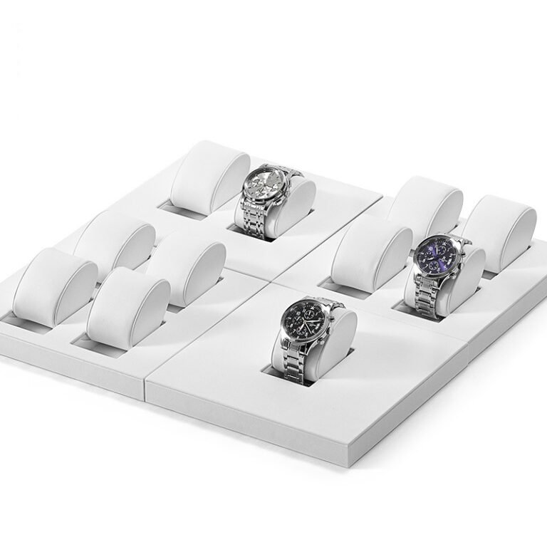 Watch Display Stand Set White Color & Leather Material WS024 - Barak ...