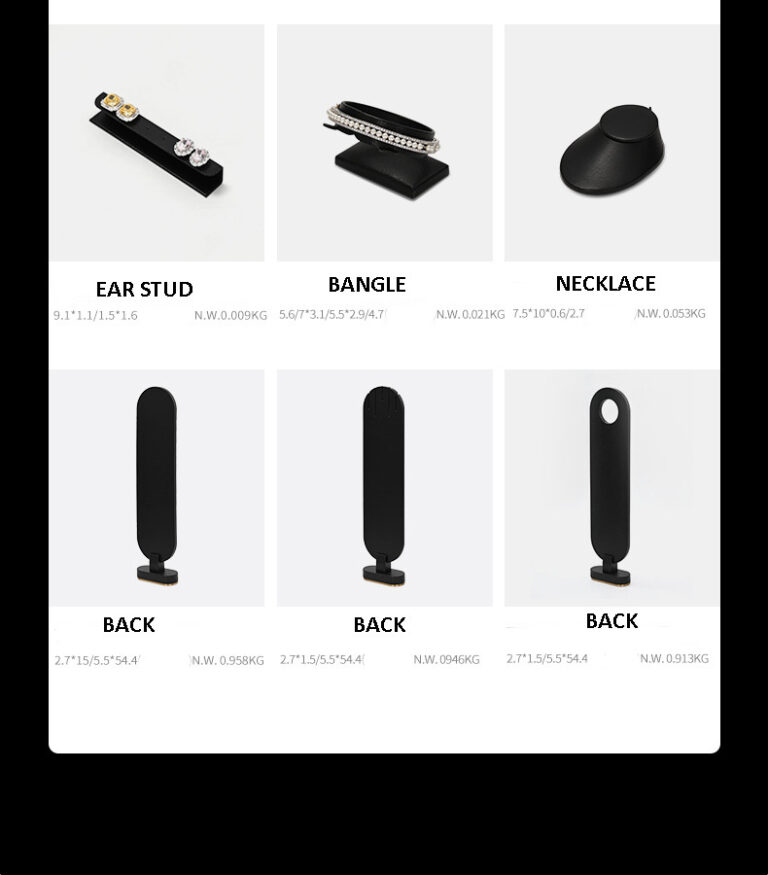 Jewelry Display Stand Set Black Color & Microfiber Material DS176 - Barak Trading